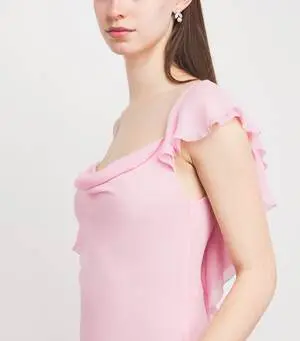 SELF-PORTRAIT Georgette Ruffled One-shoulder Maxi Dress