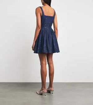 Maje Denim Embellished Mini Dress - Blue