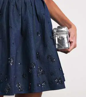 Maje Denim Embellished Mini Dress - Blue