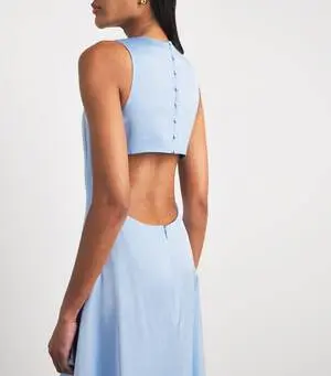 Maje Open-back Fit-and-flare Maxi Dress