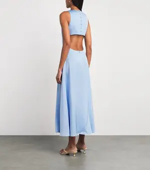 Maje Open-back Fit-and-flare Maxi Dress