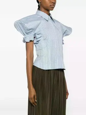 VIVIENNE WESTWOOD Striped Short-sleeved Shirt - Blue