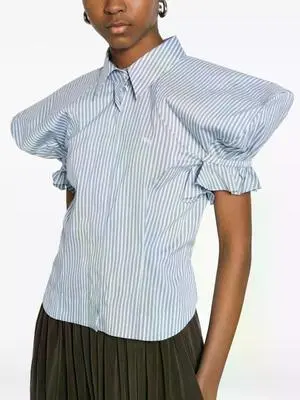 VIVIENNE WESTWOOD Striped Short-sleeved Shirt - Blue