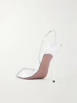Paris Texas Lidia 95 Mirrored-leather Slingback Sandals - Silver