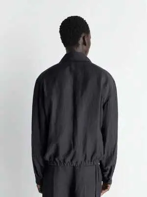 LEMAIRE Viscose Linen Gabardine Short Blouson - Black