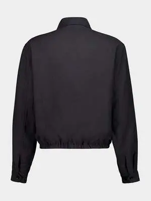 LEMAIRE Viscose Linen Gabardine Short Blouson - Black