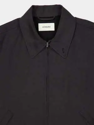 LEMAIRE Viscose Linen Gabardine Short Blouson - Black