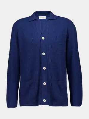 PIACENZA CASHMERE 1733 Silk And Cotton Knit Chore Jacket Blue