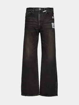 Mihara Yasuhiro Vintage-wash Flared Denim Jeans - Black