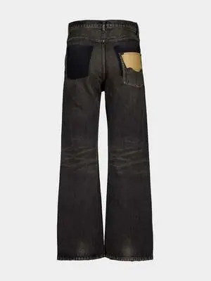 Mihara Yasuhiro Vintage-wash Flared Denim Jeans