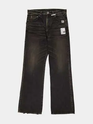 Mihara Yasuhiro Vintage-wash Flared Denim Jeans