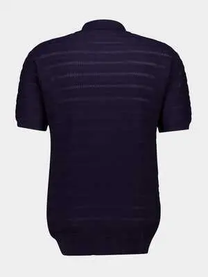 Frescobol Carioca Navy Vidal Cotton Jacquard Polo