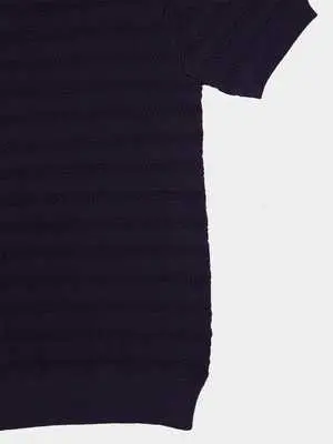 Frescobol Carioca Navy Vidal Cotton Jacquard Polo - Blue
