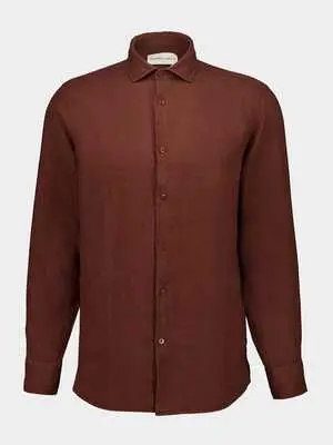 Frescobol Carioca Antonio Linen Shirt - Brown