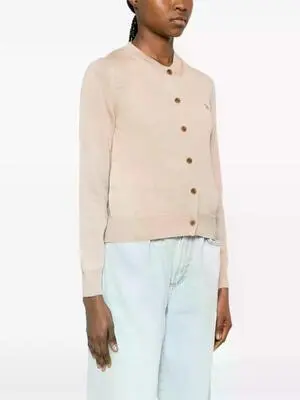 Maison Kitsuné Fox-patch Round-neck Cardigan