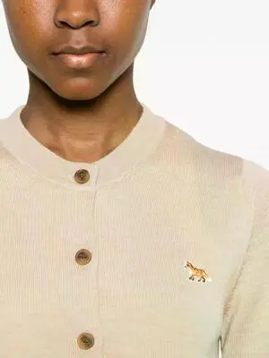 Maison Kitsuné Fox-patch Round-neck Cardigan