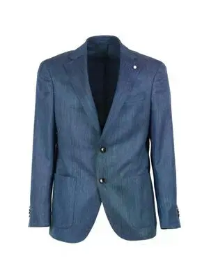 LUIGI BIANCHI MANTOVA Herringbone Single-breasted Blazer