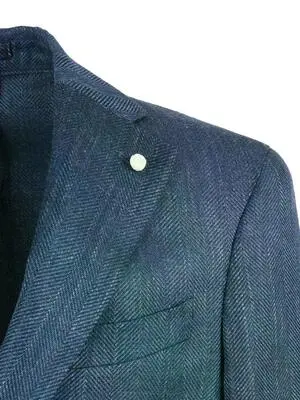 LUIGI BIANCHI MANTOVA Herringbone Single-breasted Blazer