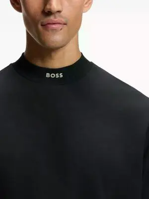 BOSS Logo-collar T-shirt In Stretch Cotton