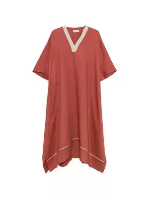 Agnona V-neck Trim-detail Maxi Dress