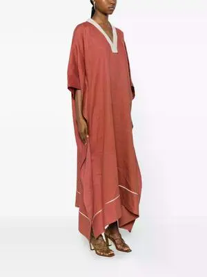 Agnona V-neck Trim-detail Maxi Dress