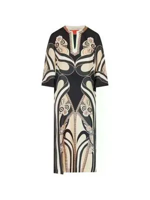 La DoubleJ Ambrosia Print Kaftan Dress - Black