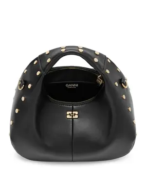 GANNI Mini Studded Hobo Bag