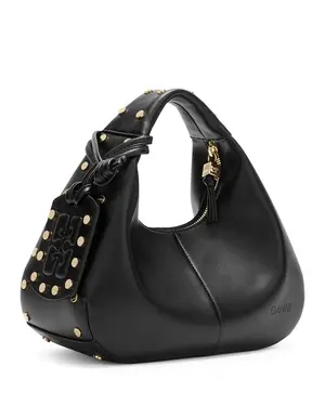 GANNI Mini Studded Hobo Bag