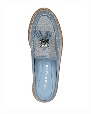 DONALD PLINER Tassel Mule Loafers - Denim