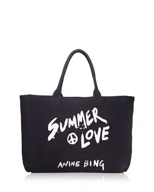 ANINE BING Leo Large Denim Tote