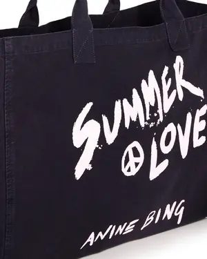 ANINE BING Leo Large Denim Tote