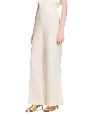Sandro Tobias Buttoned Slit Straight Leg Trousers