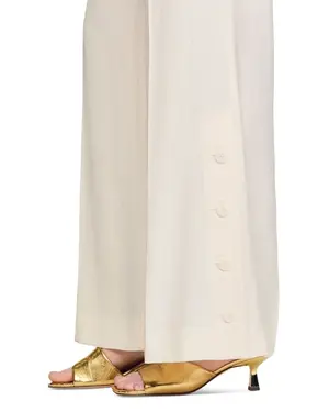Sandro Tobias Buttoned Slit Straight Leg Trousers