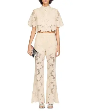 Sandro Amani Guipure Lace Trousers