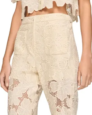 Sandro Amani Guipure Lace Trousers