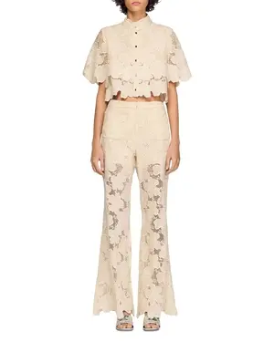 Sandro Amani Guipure Lace Trousers