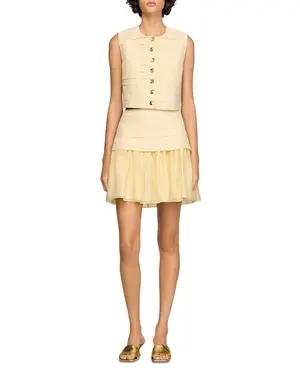 Sandro Hadley Short Pleated Skirt - Vanilla