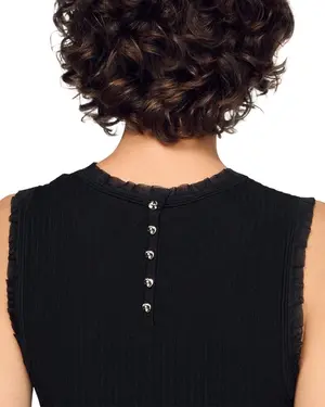 Sandro Ruffled Ottoman Knit Sweater