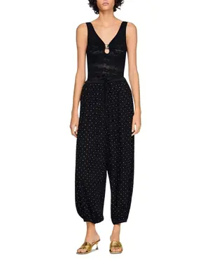 Sandro Embellished Knit Leotard