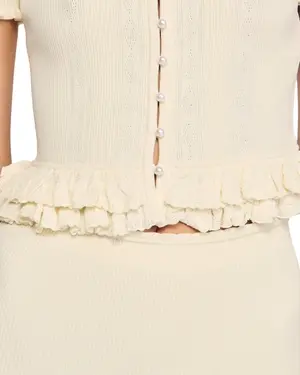 Sandro Arianna Ruffled Knit Cardigan