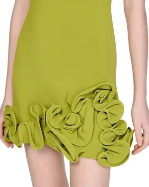 Sandro Floral Trim Knit Dress - Green