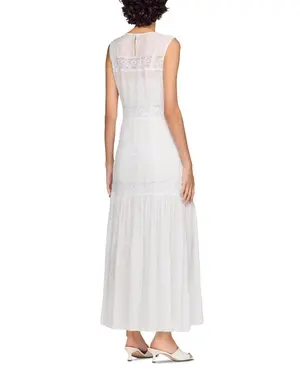 Sandro Crepon Maxi Dress - White