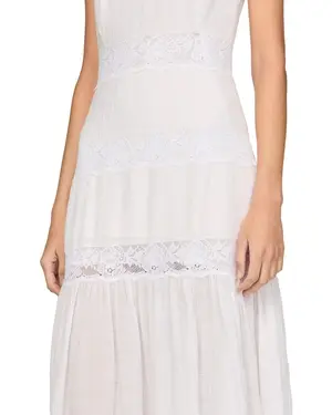 Sandro Crepon Maxi Dress - White