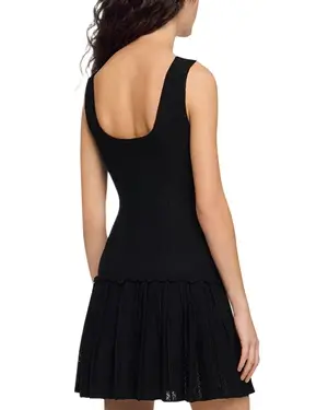 Sandro Short Knit Dress With Ruffle