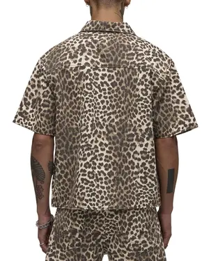 Hudson Jeans Rex Short Sleeve Shirt - Cheetah