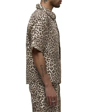 Hudson Jeans Rex Short Sleeve Shirt - Cheetah
