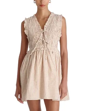 French Connection Rhodes Pop Gingham Smocked Dress - Petit Gingham