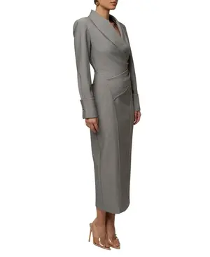 JLUXLABEL Manifest Blazer Midi Dress - Gray