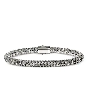 John Hardy Sterling Diamond Woven Bracelet, 5mm - Silver
