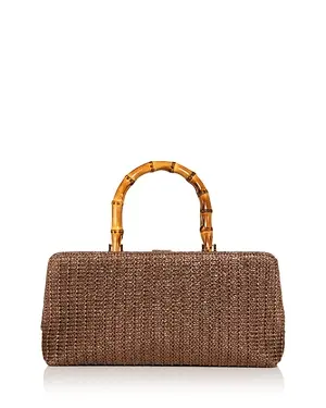Aqua Medium Raffia Crossbody Bag